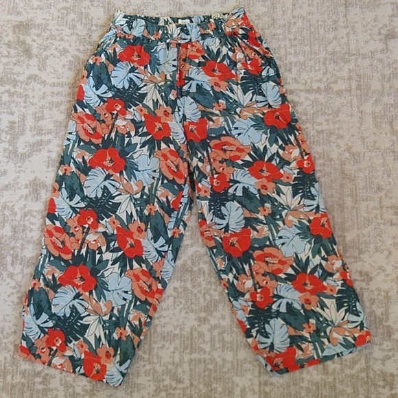 C&C California | Pants & Jumpsuits | C C California Linen Floral Wide ...